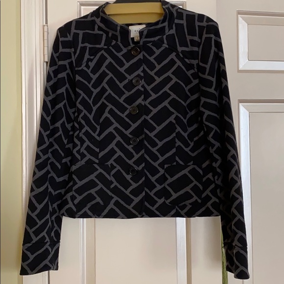 ECI | Jackets & Coats | Eci Black And Grey Geometric Print Jacket ...